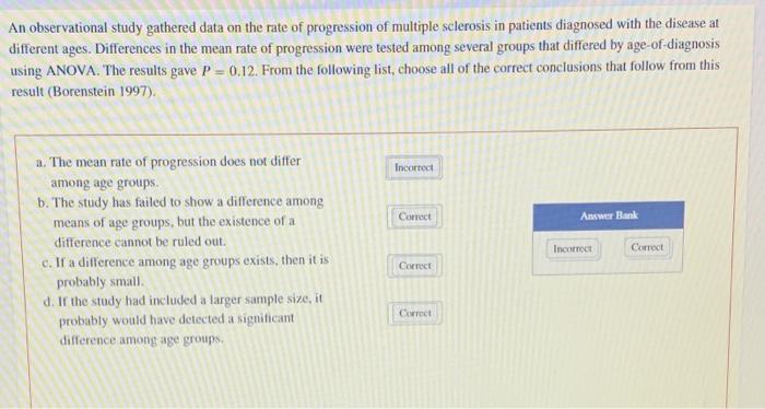 Solved An observational study gathered data on the rate of | Chegg.com