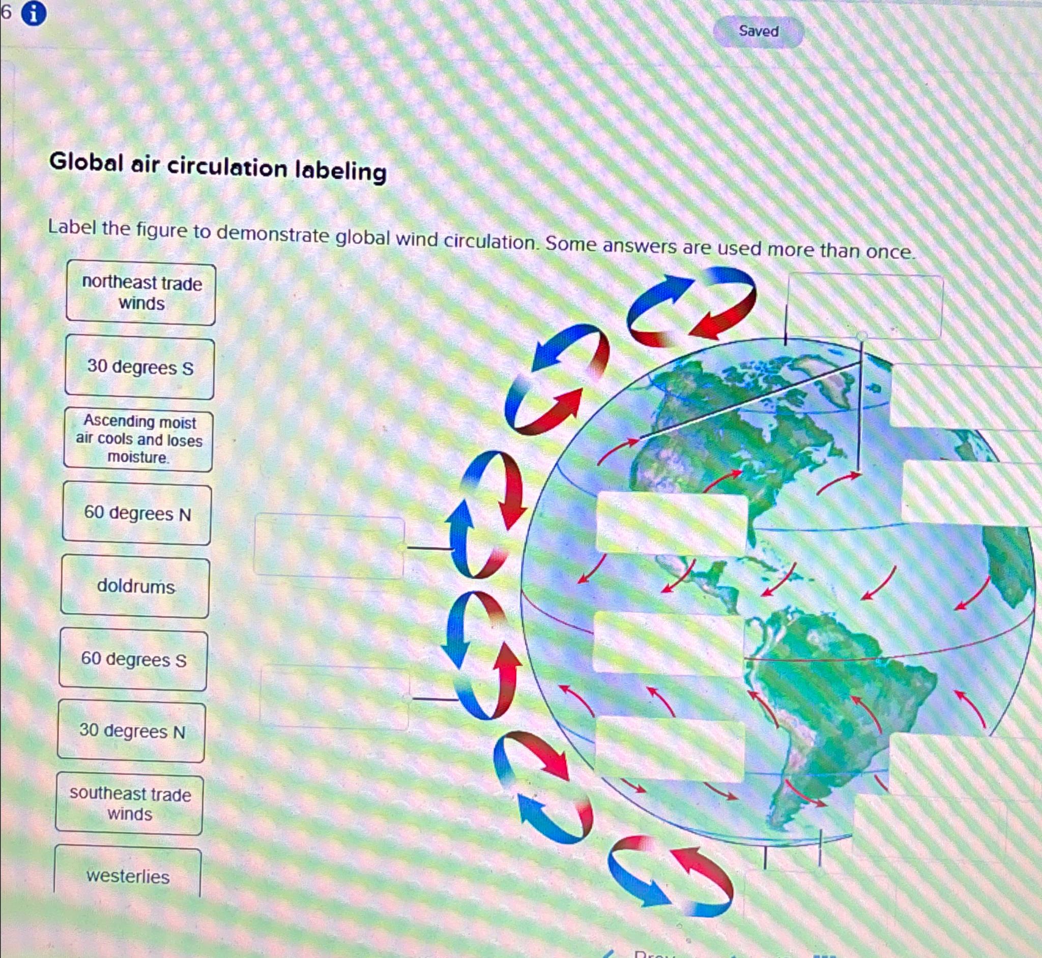 Solved 6 ﻿iSavedGlobal air circulation labelingLabel the | Chegg.com