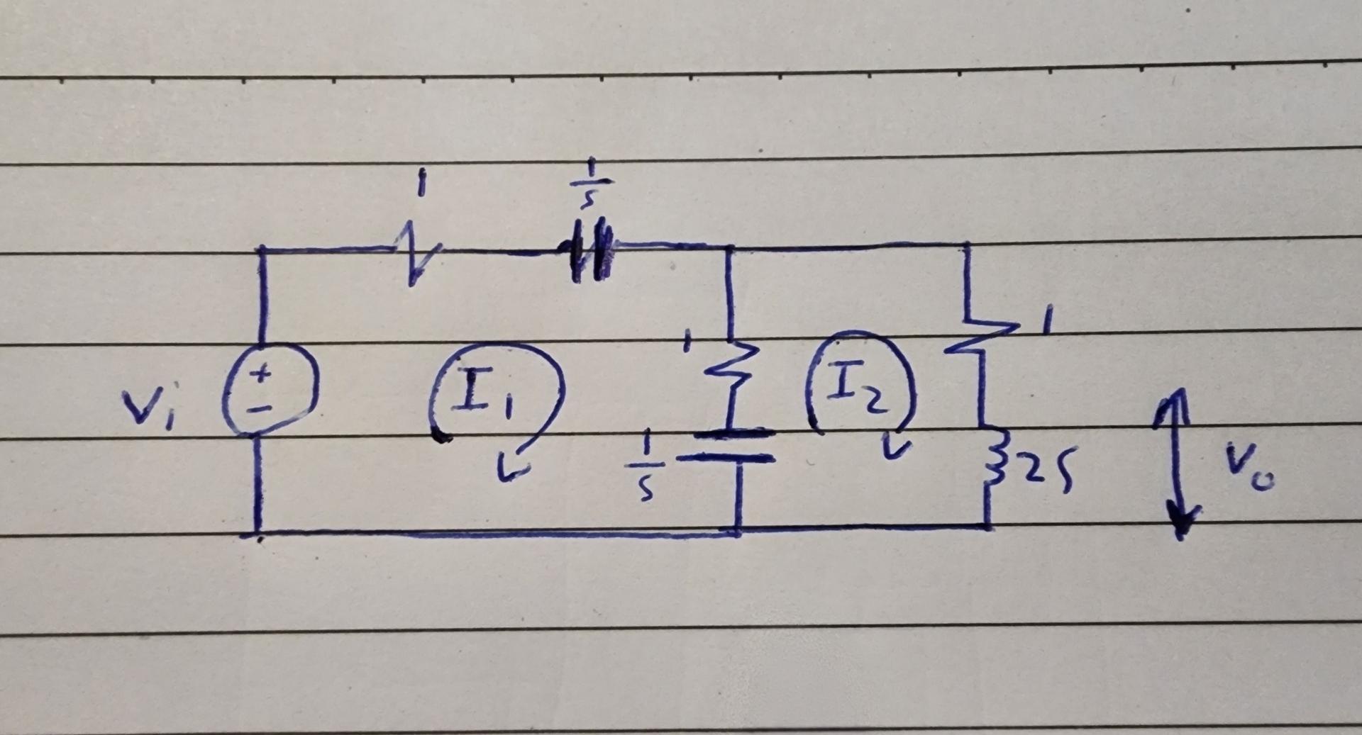 Solved Find Transfer Function using Voltage Divider | Chegg.com