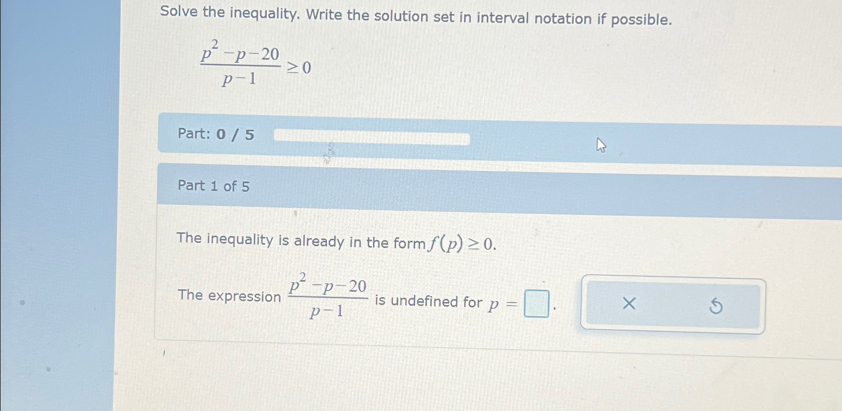 Solved Solve the inequality. Write the solution set in | Chegg.com