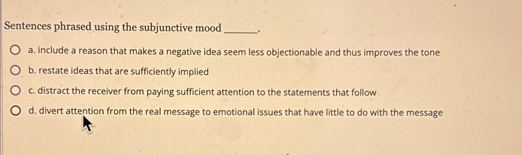 Solved Sentences phrased using the subjunctive mooda. | Chegg.com