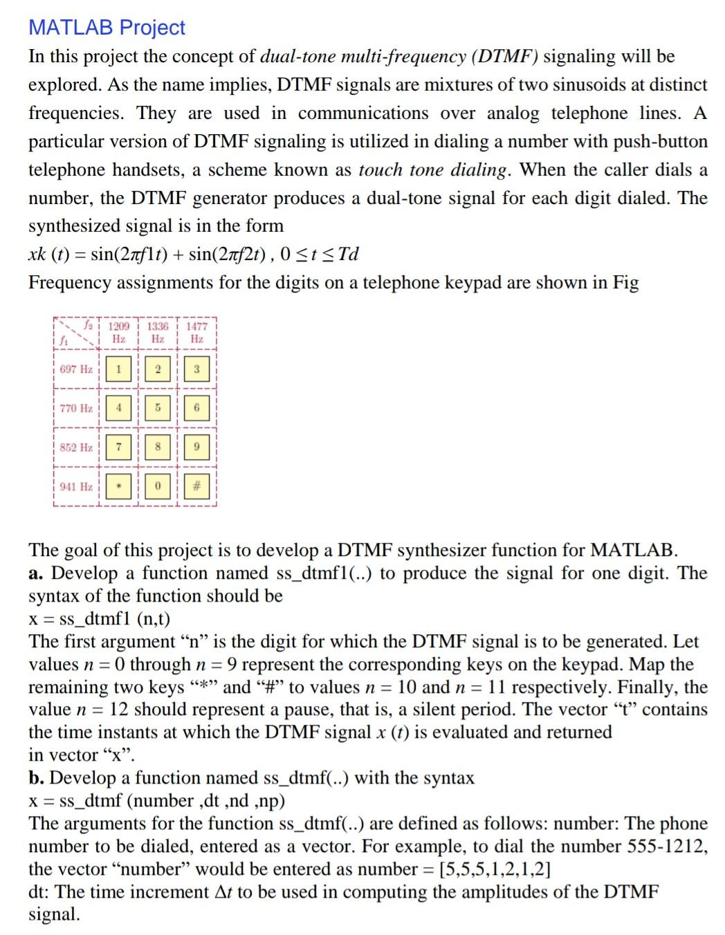Solved MATLAB Project In this project the concept of | Chegg.com