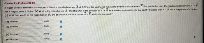 Solved Chapter 01, Problem 32 GO A sogger travels route that | Chegg.com