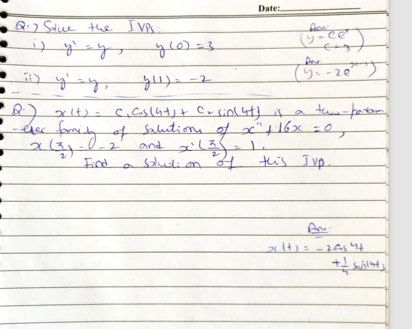 Solved Find the solution of these IVP's solve all the parts | Chegg.com