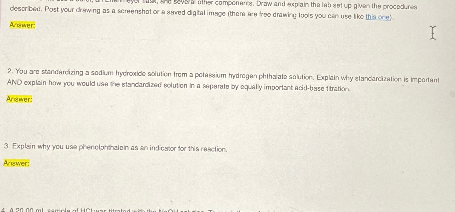 Solved Answer:2. ﻿You are standardizing a sodium hydroxide | Chegg.com