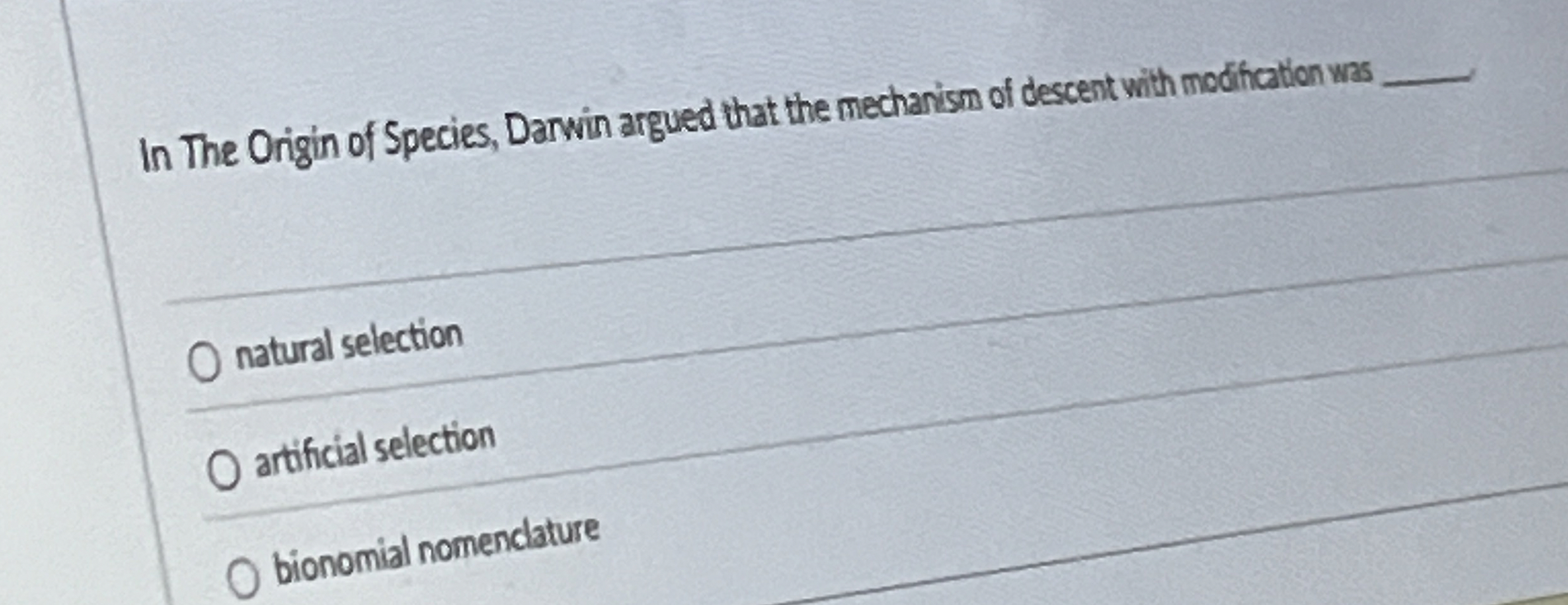 Solved In The Origin of Species, Darwin argued that the | Chegg.com
