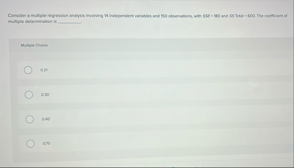 Solved Consider a multiple regression analysis involving 14 | Chegg.com