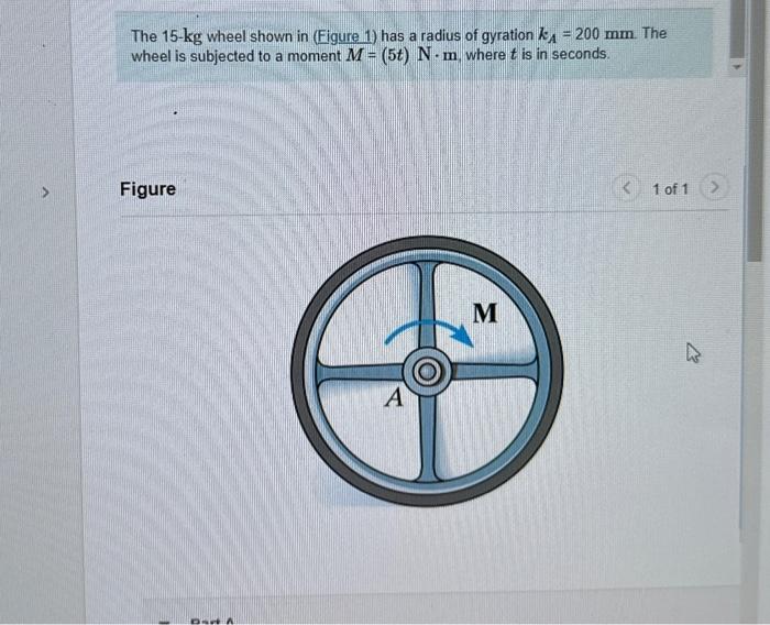 Solved The 15-kg wheel shown in (Figure 1) has a radius of | Chegg.com