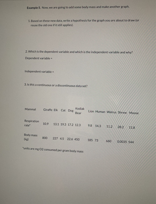Solved Example 5. Now, we are going to add some body mass | Chegg.com