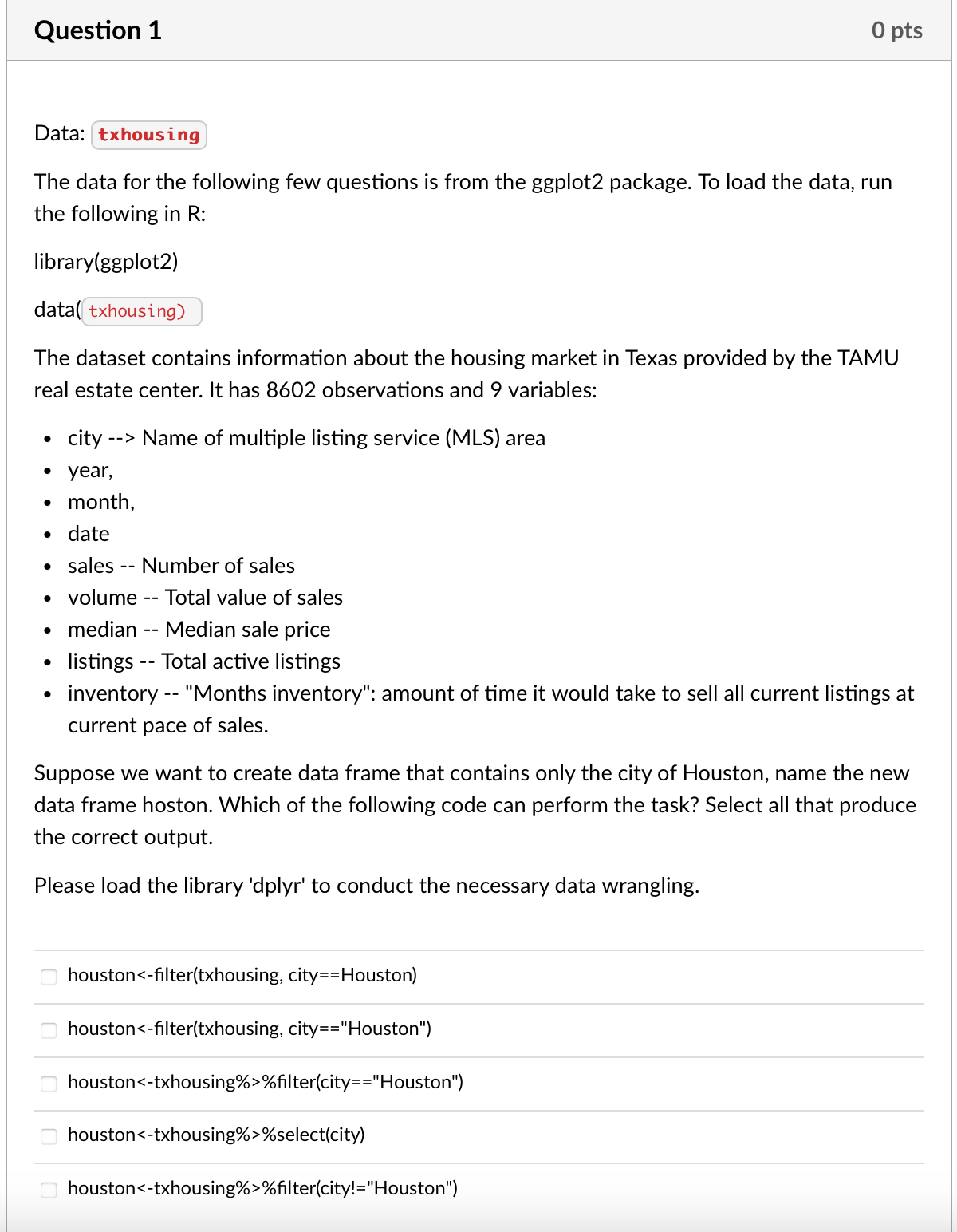Solved Question 1Data:The data for the following few | Chegg.com