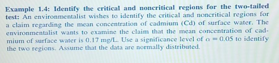 Solved Example 1.4: Identify the critical and noncritical | Chegg.com