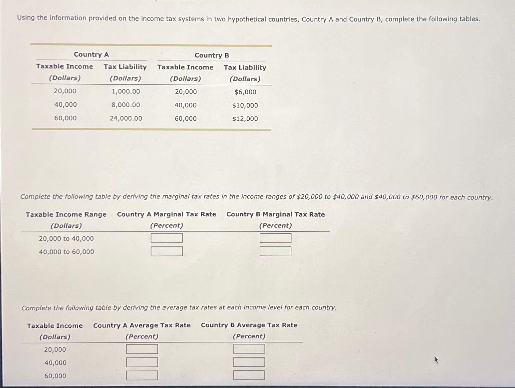 Solved Using the information provided on the income tax | Chegg.com