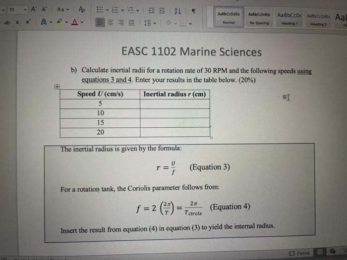Solved TASK 2: Inertial period \& radius for tank | Chegg.com