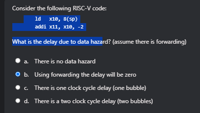 Solved Consider the following RISC-V code: ﻿ld x10,8(sp) | Chegg.com