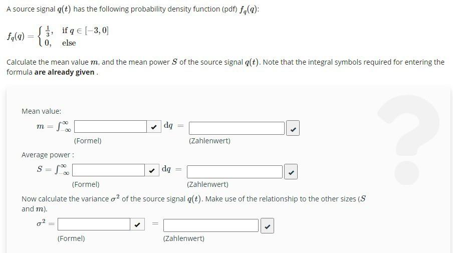 Solved A source signal q(t) has the following probability | Chegg.com