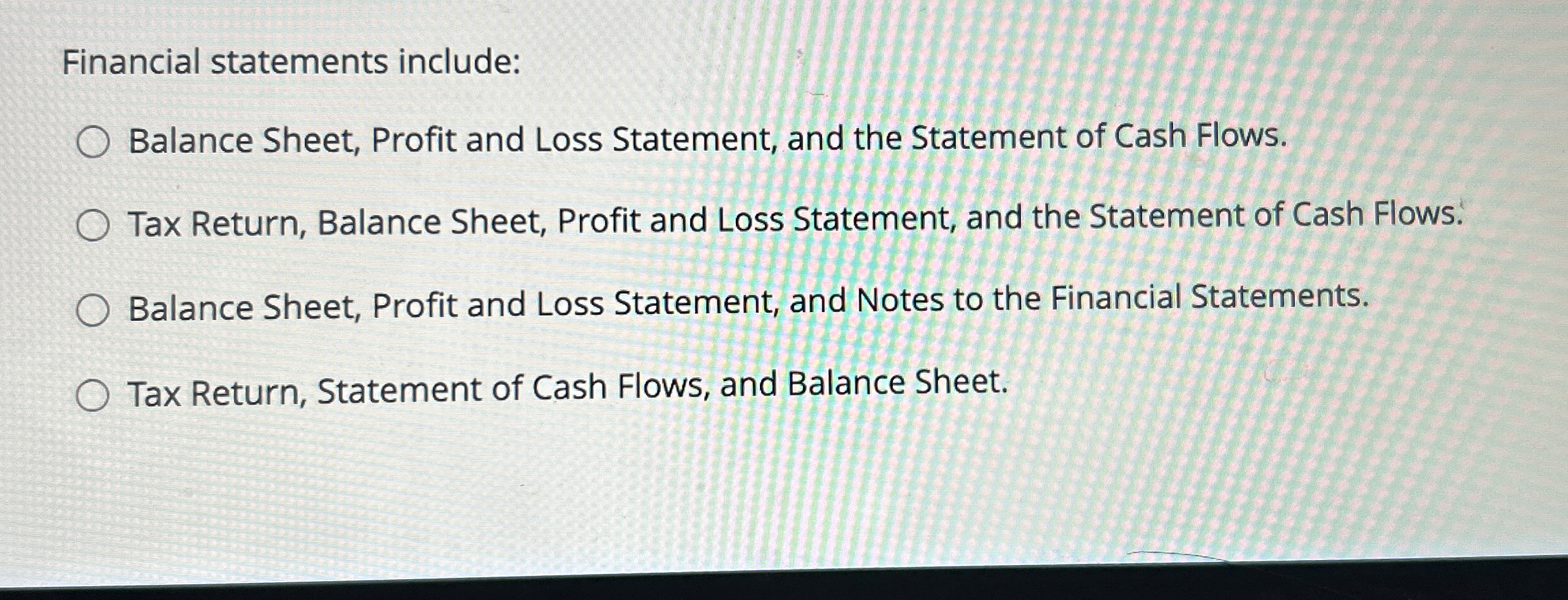Solved Financial statements include:Balance Sheet, Profit | Chegg.com