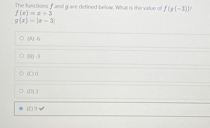Solved The functions f and g are defined below. What is the | Chegg.com