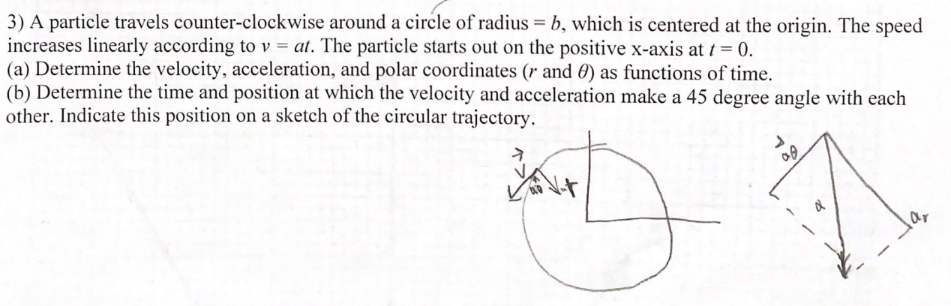 Solved A particle travels counter-clockwise around a circle | Chegg.com