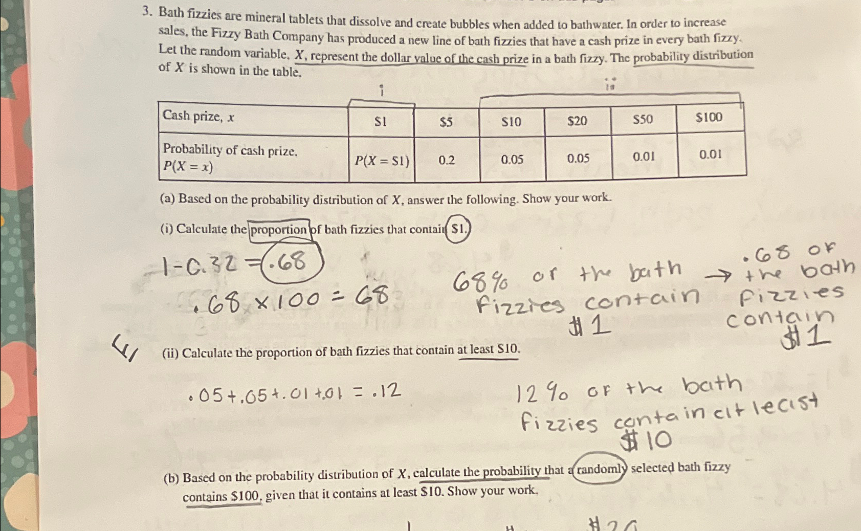 Solved Bath fizzies are mineral tablets that dissolve and | Chegg.com