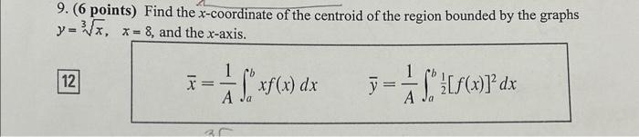Solved 9. ( 6 points) Find the \\( x \\)-coordinate of the | Chegg.com