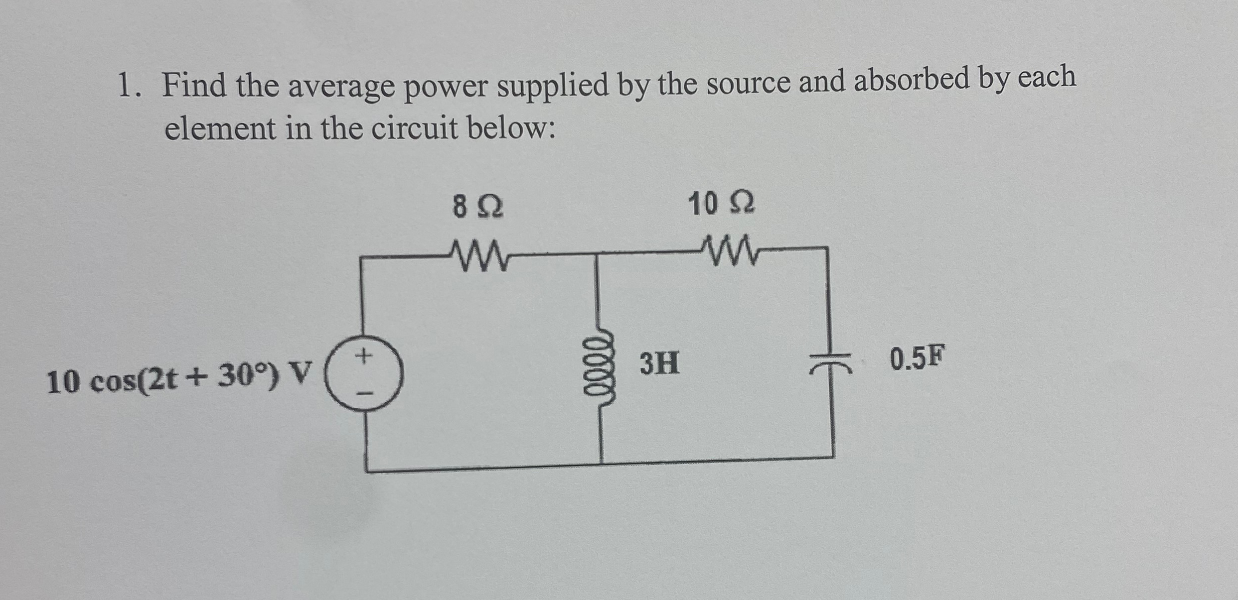 Solved Find the average power supplied by the source and | Chegg.com