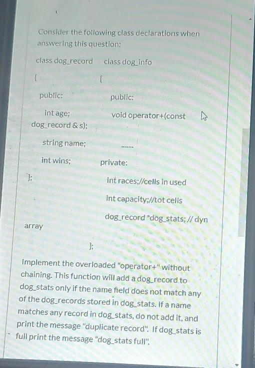 Solved Consider the following class declarations when | Chegg.com