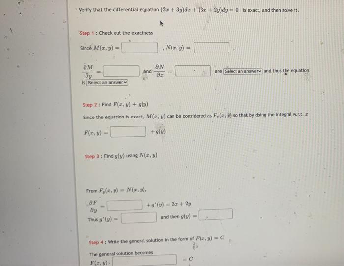 Solved Verify that the differential equation | Chegg.com