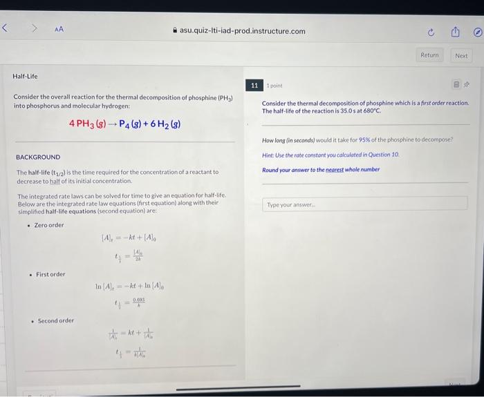 Solved Consider the overall reaction for the thermal | Chegg.com