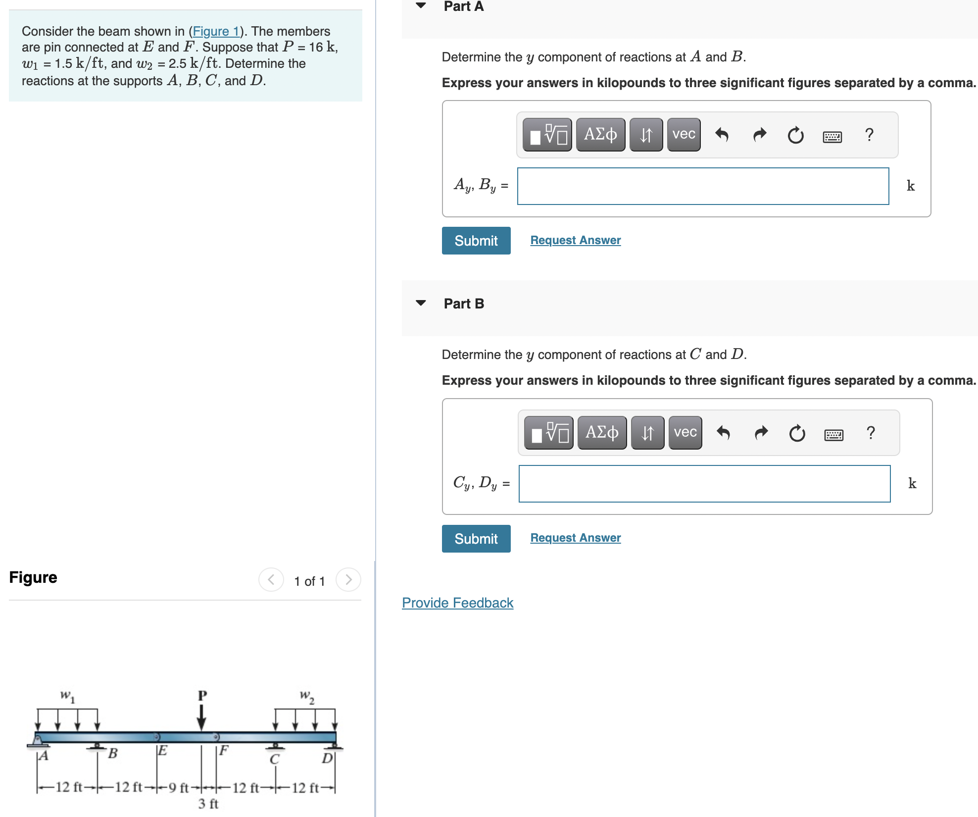 Solved Consider the beam shown in (Figure 1). ﻿The members | Chegg.com