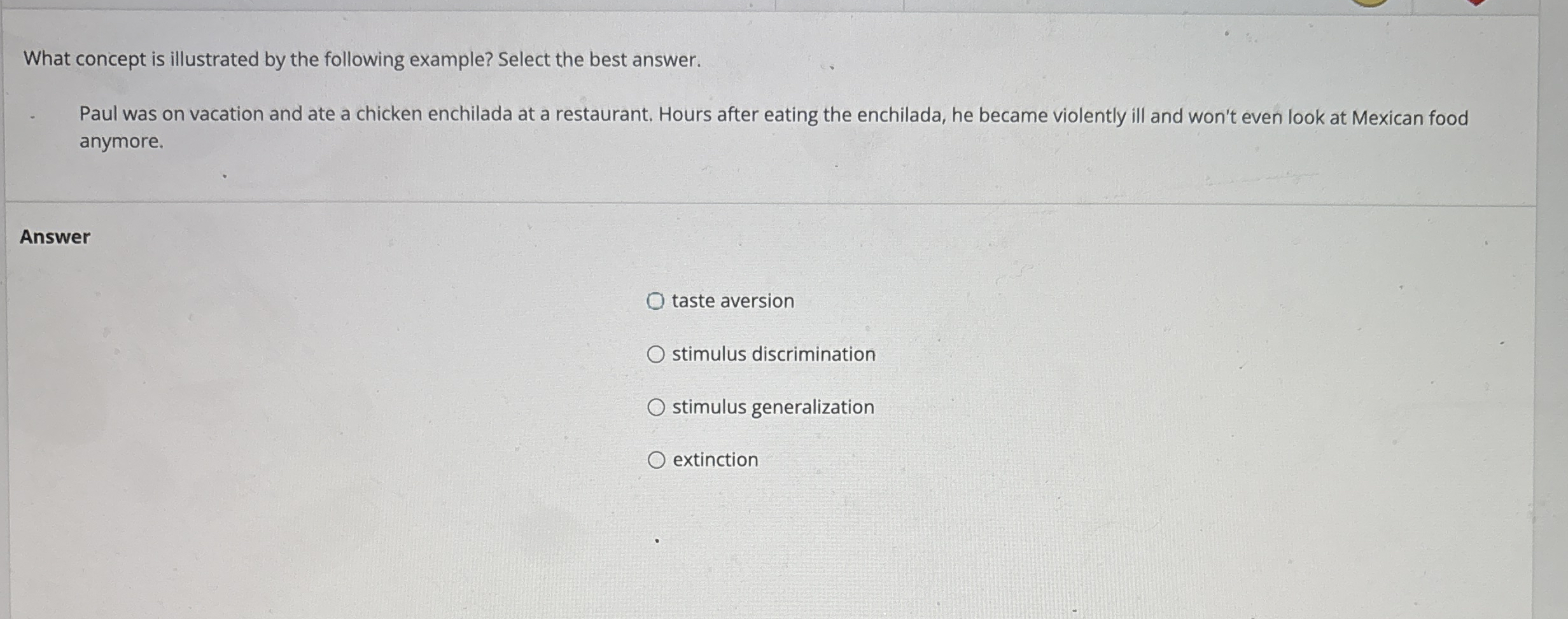 Solved What concept is illustrated by the following example? | Chegg.com