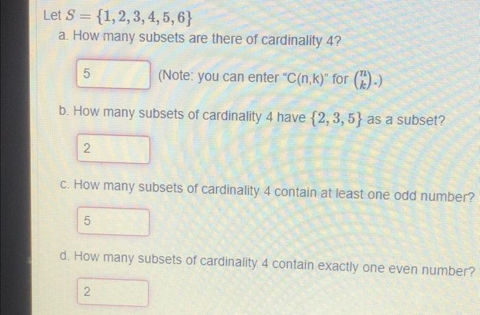 Solved Let S={1,2,3,4,5,6} a. How many subsets are there of | Chegg.com