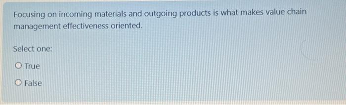 Solved Focusing on incoming materials and outgoing products | Chegg.com