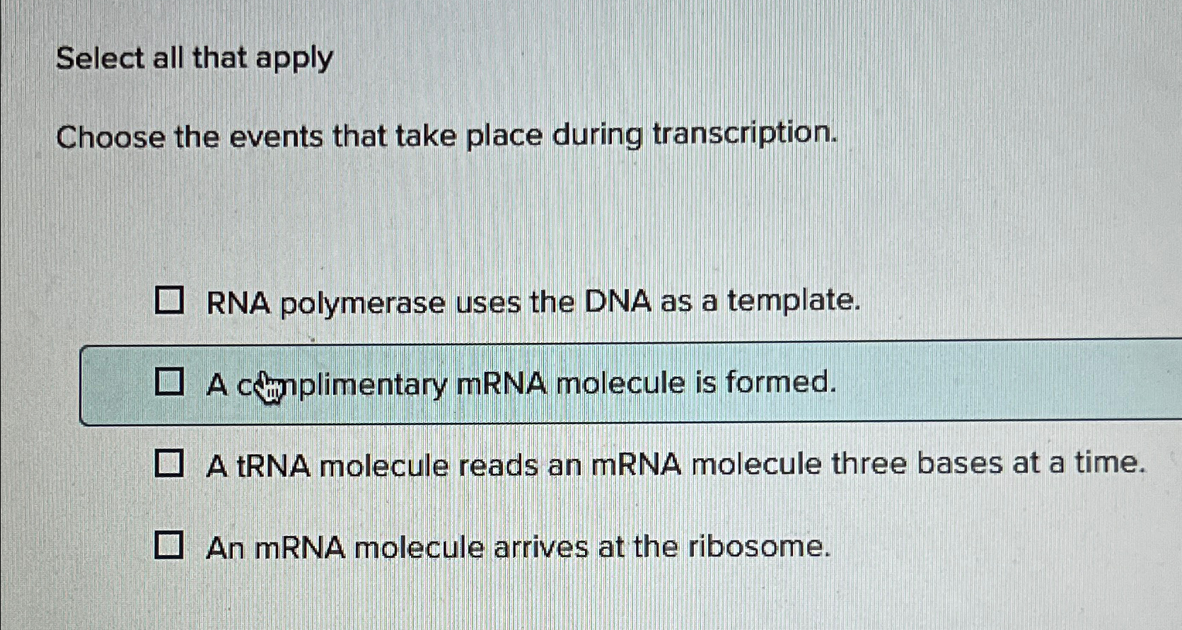 Solved Select all that applyChoose the events that take | Chegg.com