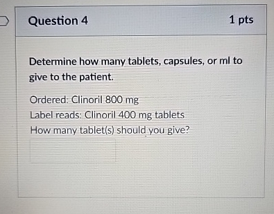 Solved Question 41 ﻿ptsDetermine how many tablets, capsules, | Chegg.com