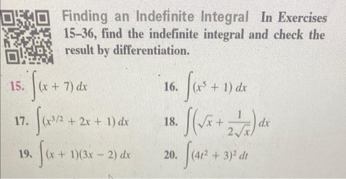 Solved 050 Finding An Indefinite Integral In Exercises