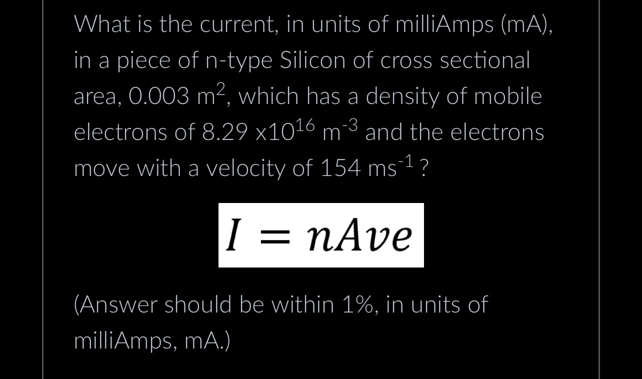 Solved What is the current, in units of milliAmps (mA), ﻿in | Chegg.com