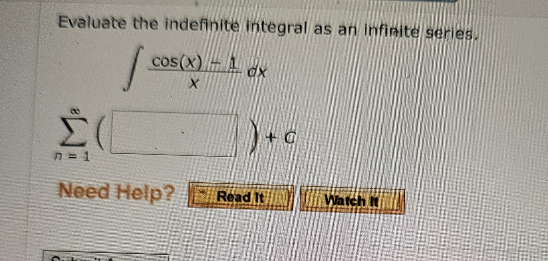 Solved Evaluate the indefinite integral as an infinite | Chegg.com