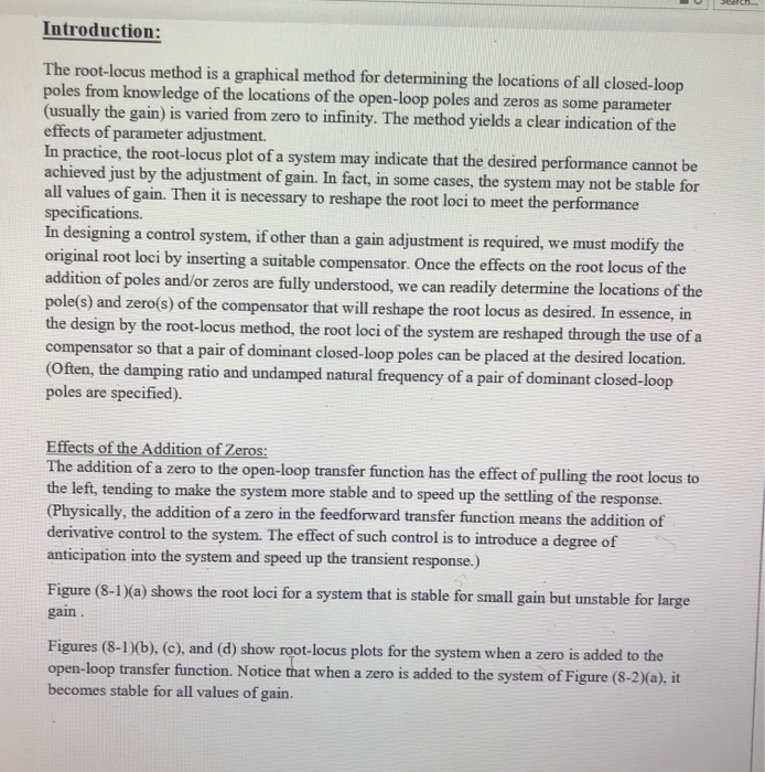 Solved Introduction: The root-locus method is a graphical | Chegg.com