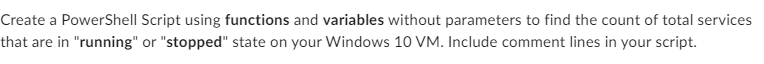 Solved Create a PowerShell Script using functions and | Chegg.com