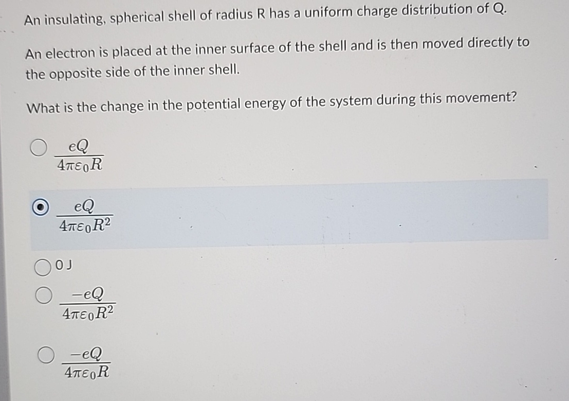 Solved An insulating, spherical shell of radius R ﻿has a | Chegg.com