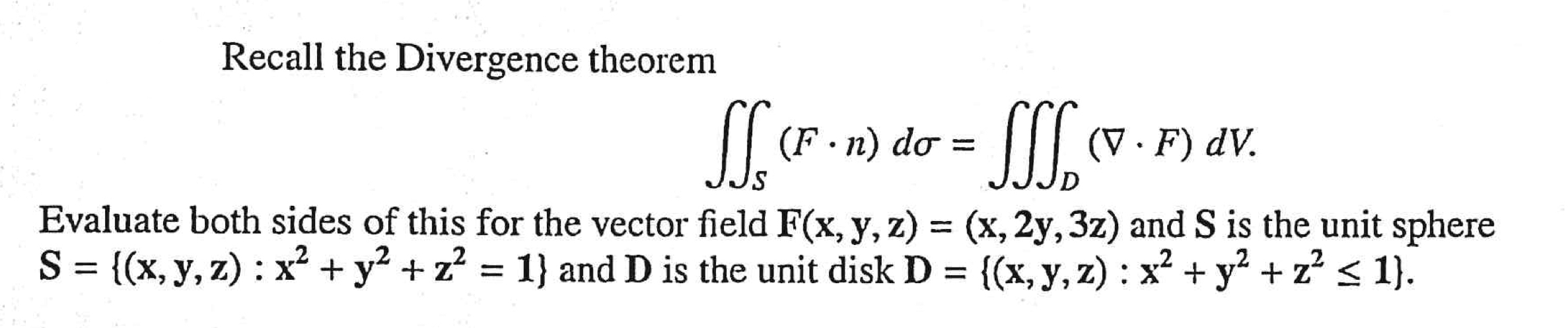 Solved Recall the Divergence | Chegg.com