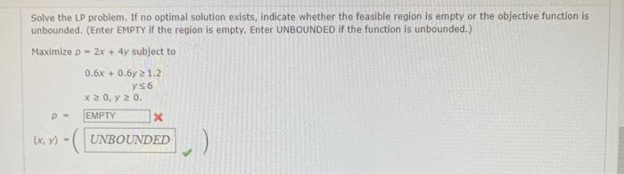 Solved Solve the LP problem. If no optimal solution exists, | Chegg.com