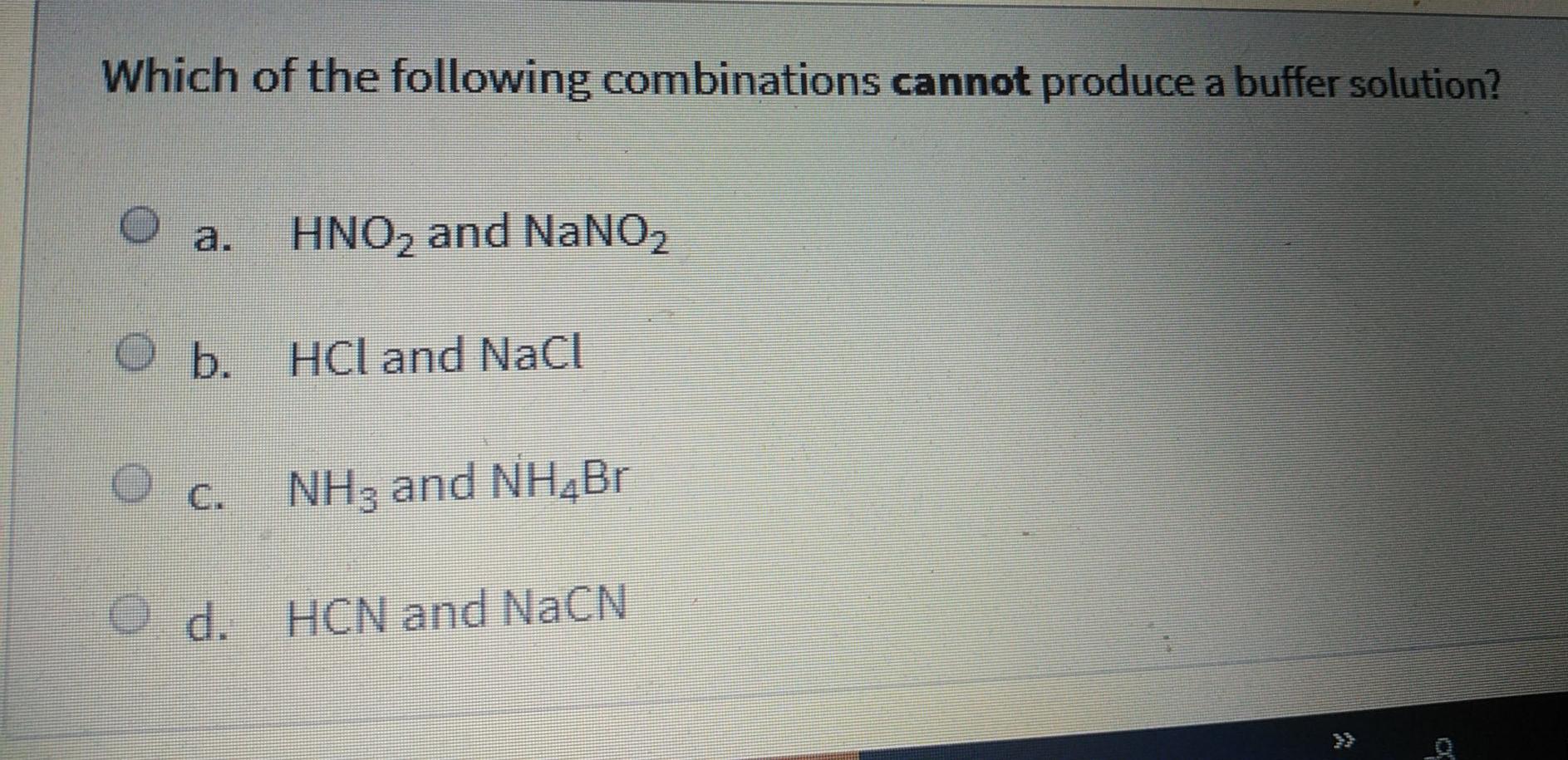 Solved Which of the following combinations cannot produce a | Chegg.com