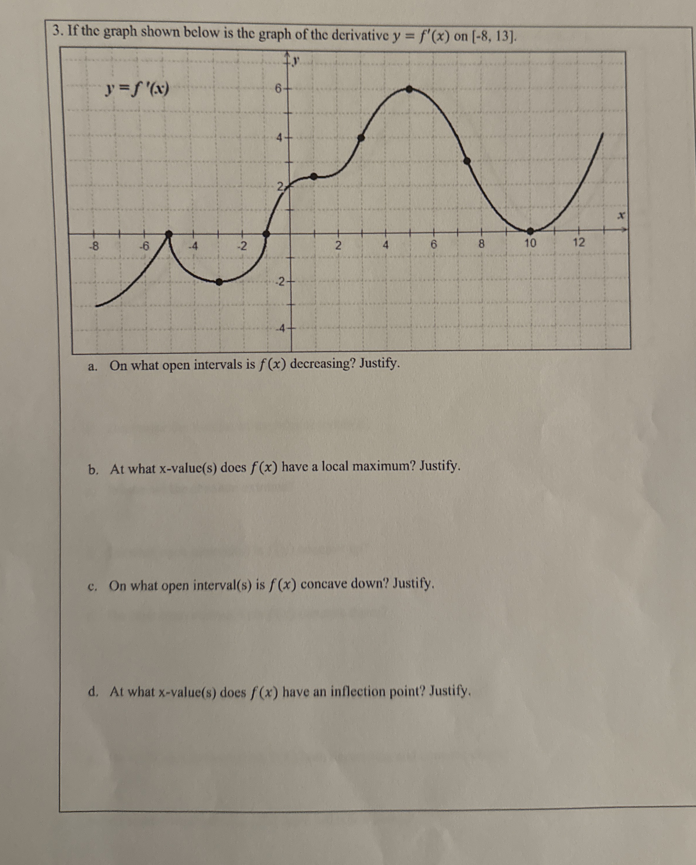 Solved b. ﻿At what x -value(s) ﻿does f(x) ﻿have a local | Chegg.com