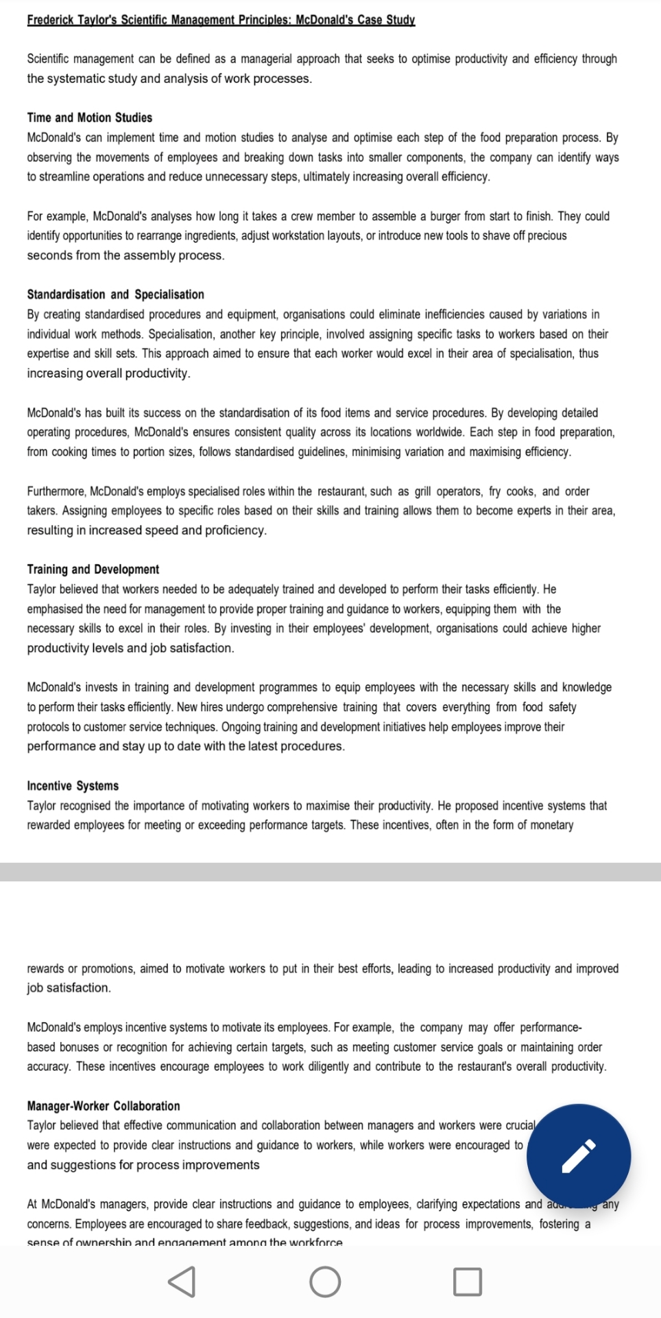 Solved Frederick Taylor's Scientific Management Principles: | Chegg.com