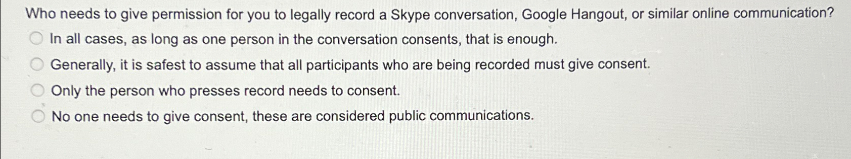 Solved Who needs to give permission for you to legally | Chegg.com