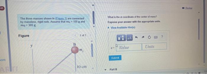 Solved The three masses shown in (Figure 1) are connected by | Chegg.com