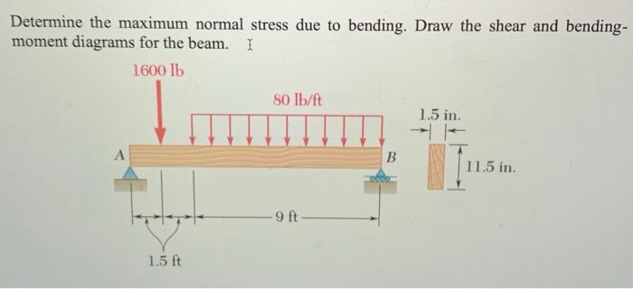 Solved Determine the maximum normal stress due to bending. | Chegg.com