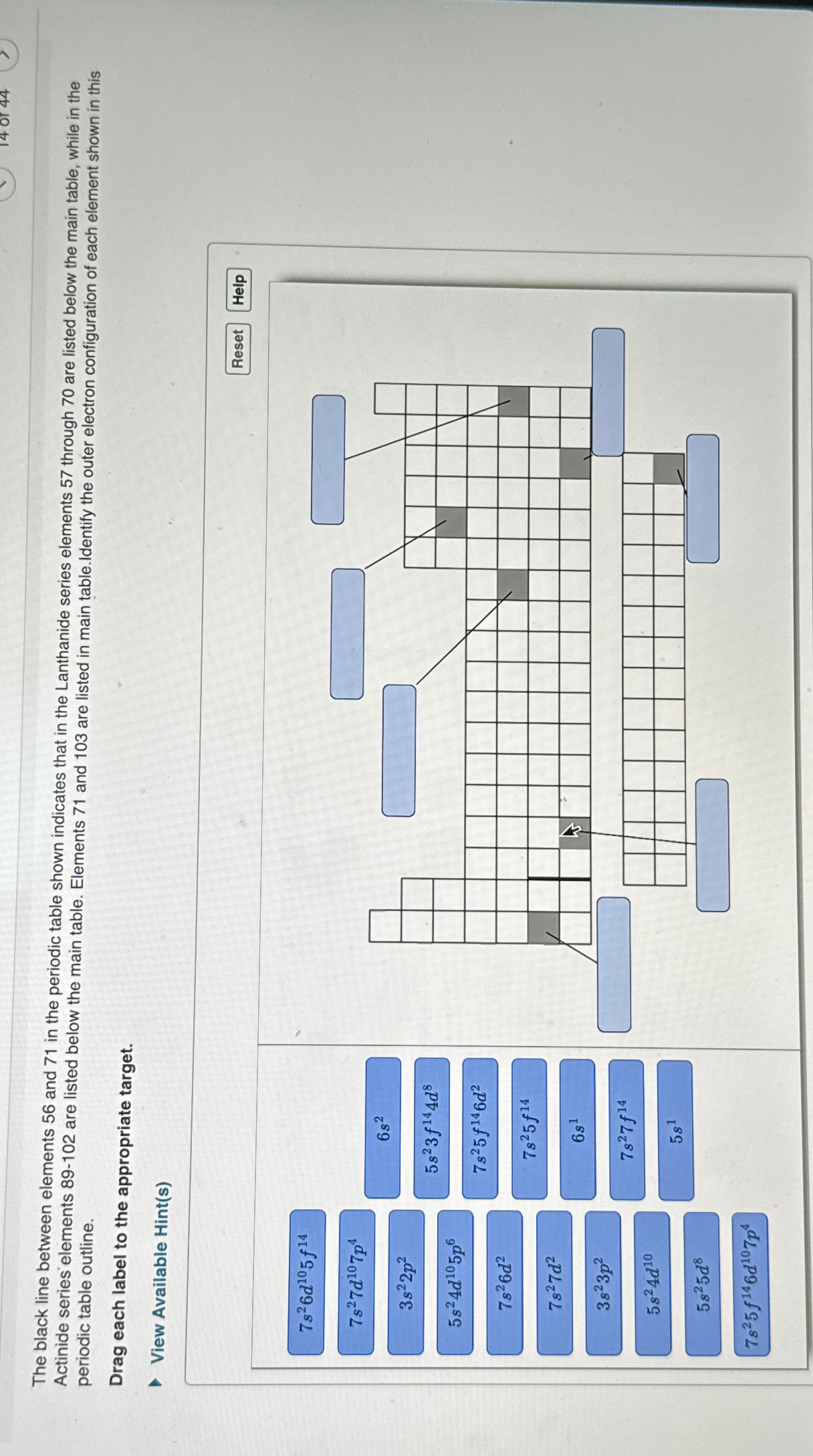 Solved The black line between elements 56 ﻿and 71 ﻿in the | Chegg.com