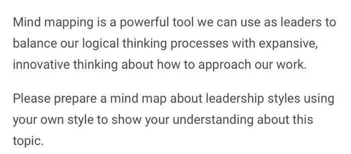 Mind mapping is a powerful tool we can use as leaders | Chegg.com
